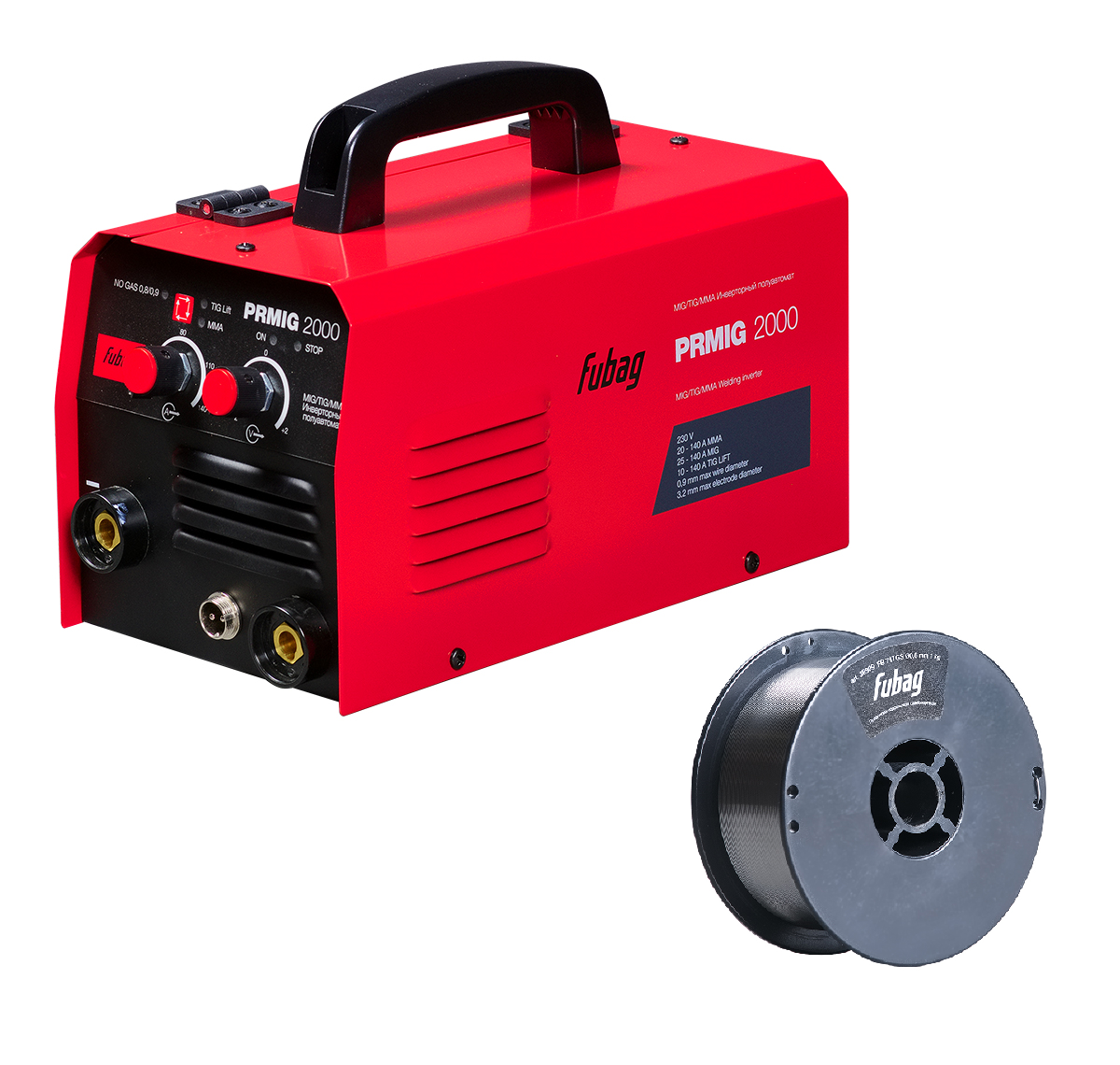 Сварочный полуавтомат без газа FUBAG PRMIG 2000, 140А, 220В, с горелкой и порошковой проволокой в комплекте