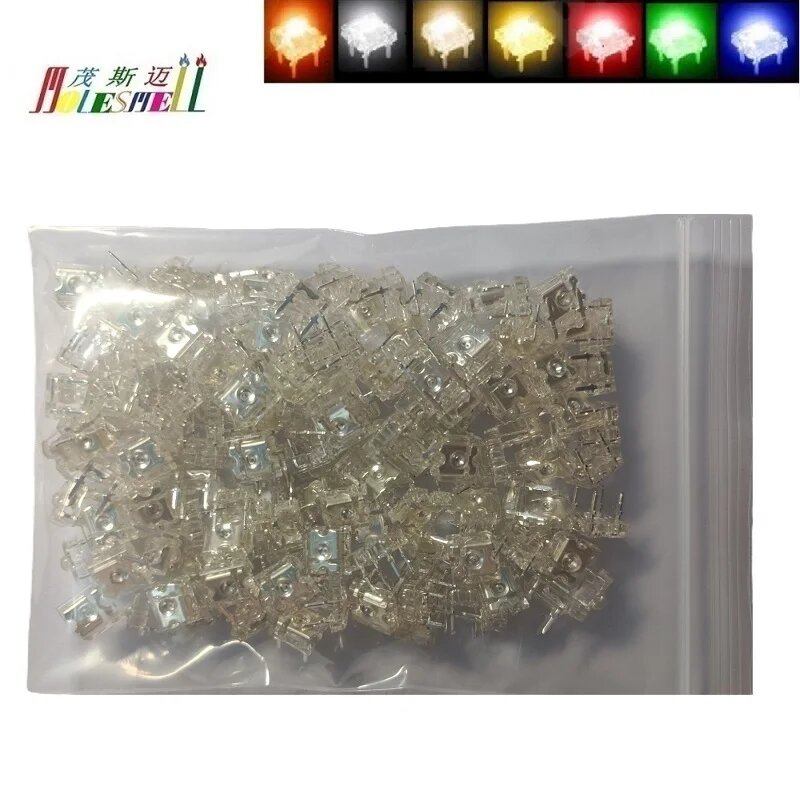 100 шт. 3 мм 4-контактный круглый светодиод Piranha красный желтый синий зеленый белый оранжевый теплый белый водный прозрачный объектив светодиодный светильник Superflux LED