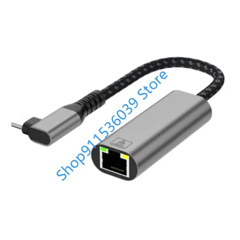 USB Type C - RJ45 адаптер, серый, elbow