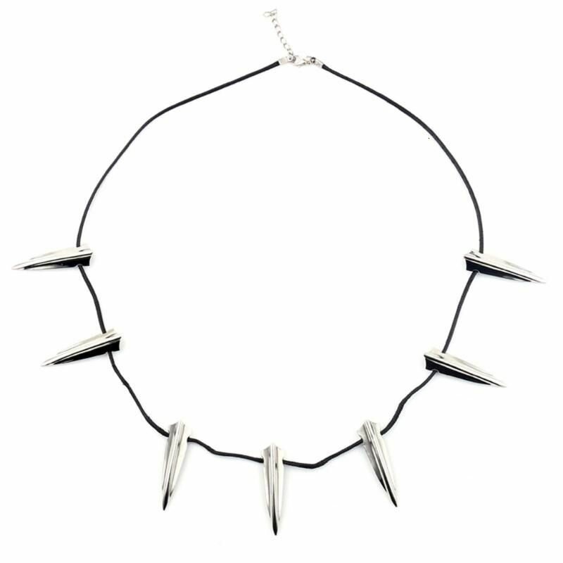 Панк-ошейник с шипами и клыком пантеры, Серебро