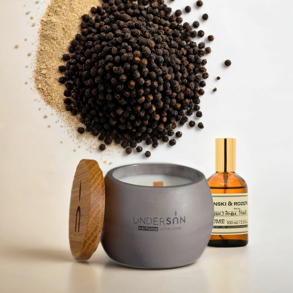 Свеча ароматическая ZL Чёрный перец и амбра / интерьерные аромасвечи для дома / подарок женщине 50ml