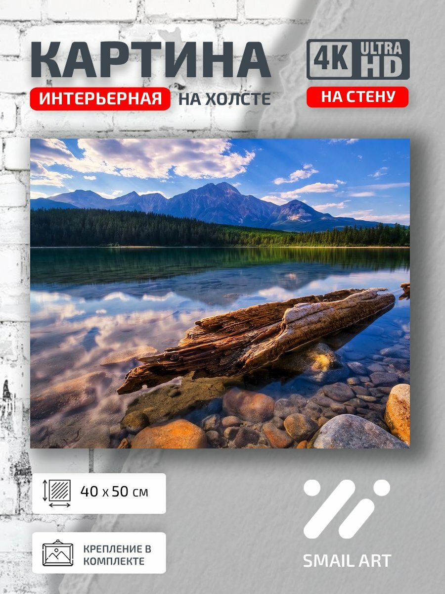 Картина на холсте интерьерная 40 на 50 на стену Горы Landscape для офиса пейзаж интерьер
