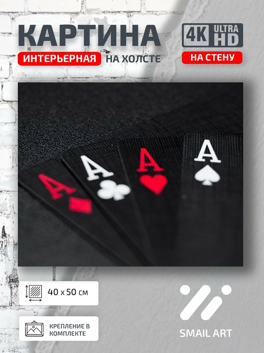 Картина на холсте интерьерная 40 на 50 на стену Разные Карты для студии атмосфера