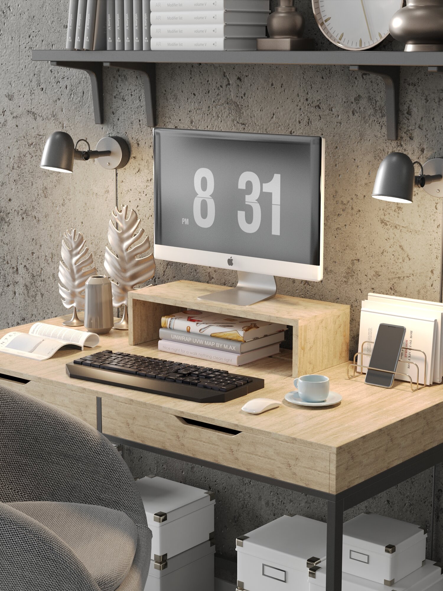 Настольная подставка под монитор, ЛДСП, для ноутбука, для принтера