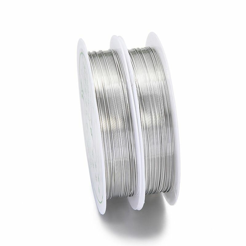 Проволока для бисероплетения 0,3 мм, длина 15 м мягкая серебристая медная нить для рукоделия, флористики, создания украшений и DIY проектов, гибкий и прочный материал для творчества