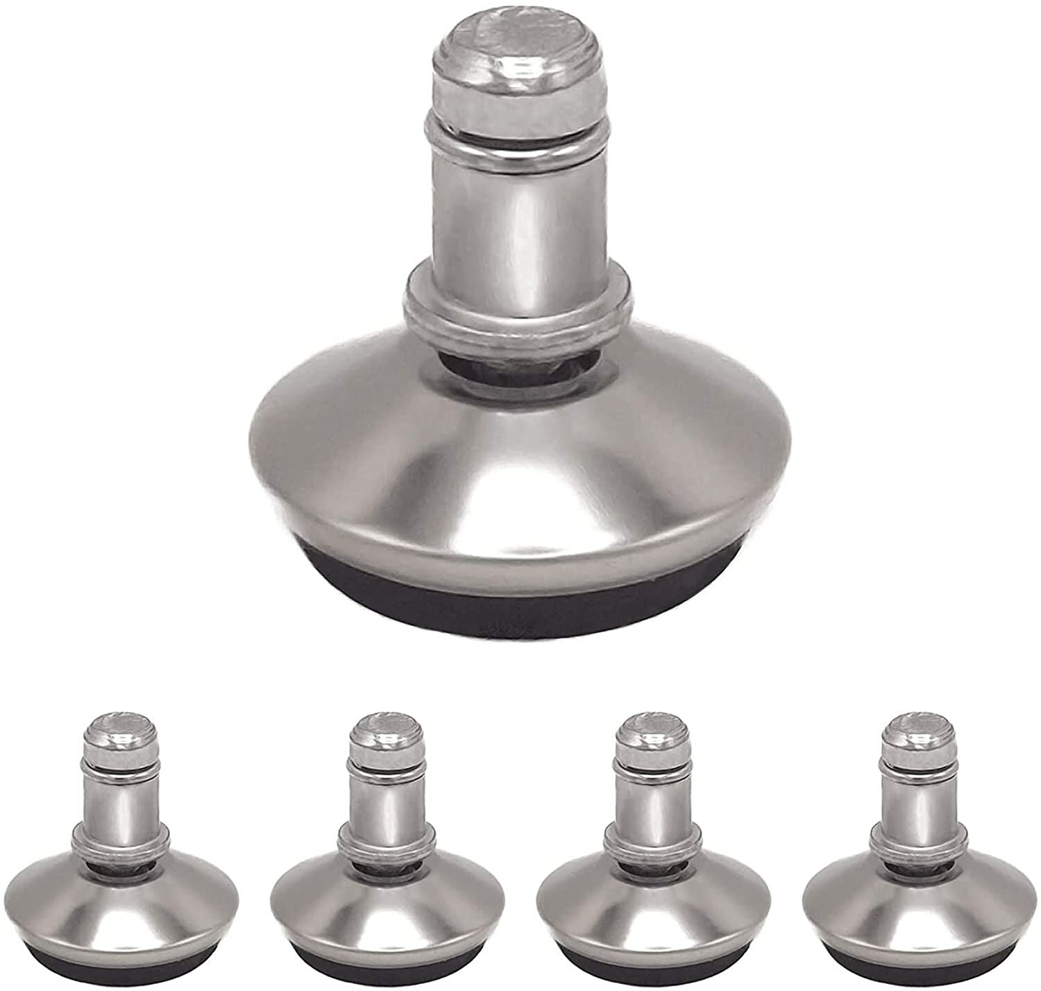 Замена колёсиков офисного стула Bell Glides, замена вращающихся колёсиков на фиксированную неподвижную опору, диаметр 7/16" (11 мм), подходит для большинства офисных стульев, набор из 5 антискользящих низкопрофильных опор Bell Glides.