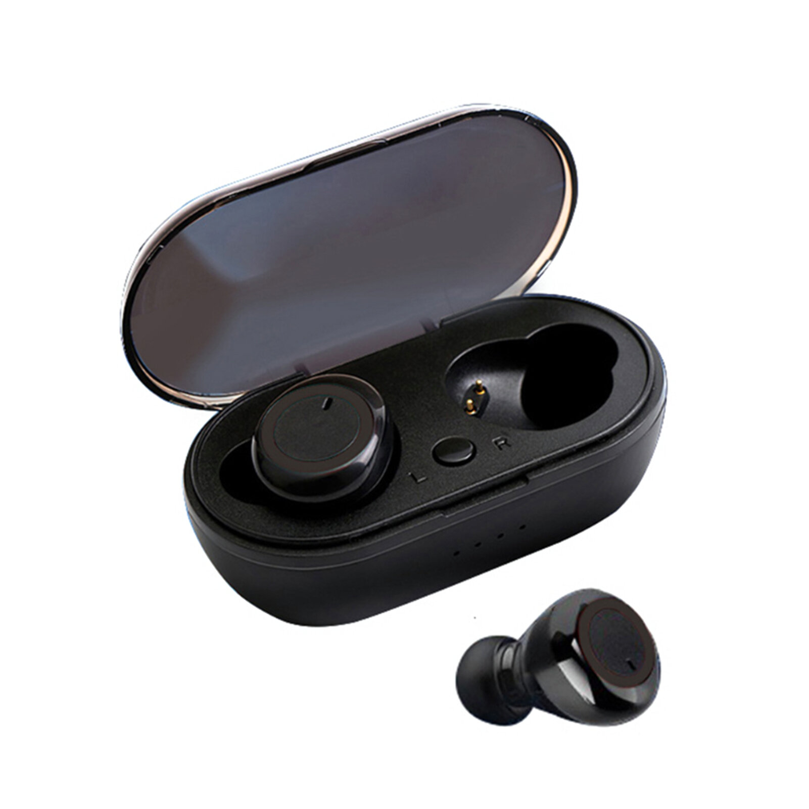 Наушники Y50 True Wireless BT5.0 In-ear с микрофоном, Touch Control, зарядным футляром 450mAh, черный, черный с белым, черный с синим, черный с красным, белый, белый с черным, белый с синим, белый с красным