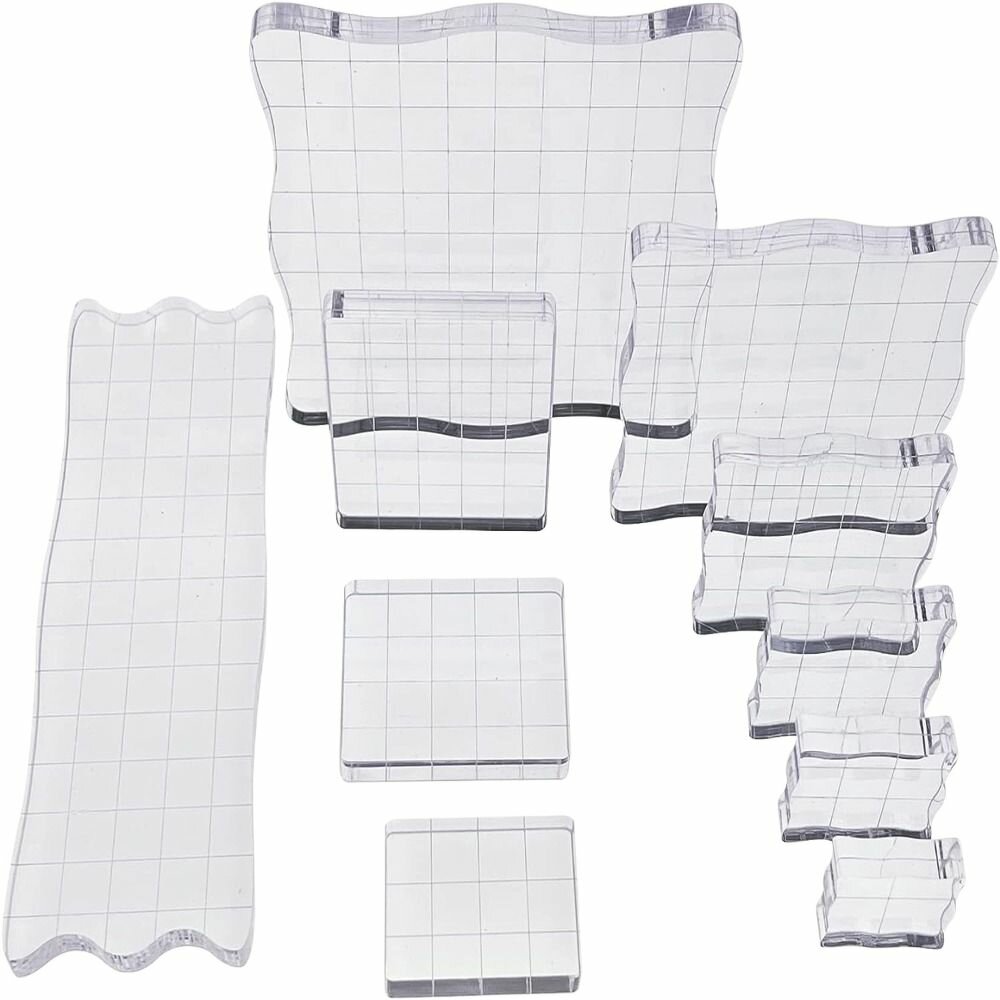 10 шт. Прозрачный Акриловый Штамп Блок Набор