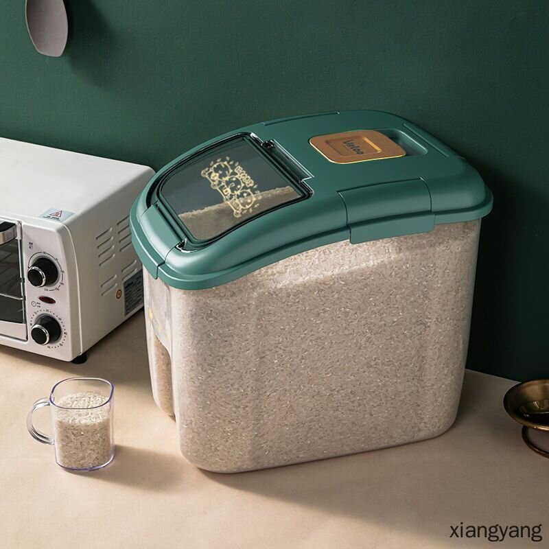 Контейнер для корма для домашних животных,30-литровый(oколо 15 кг) Темно-зеленый контейнер для корма домашних животных - большая емкость для хранения, доступная в магазине "магазин твоего друга"