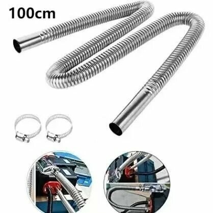 Труба выхлопная, диаметр 25 мм, длина 1000 мм арт. Спиральная гофрированная выхлопная труба