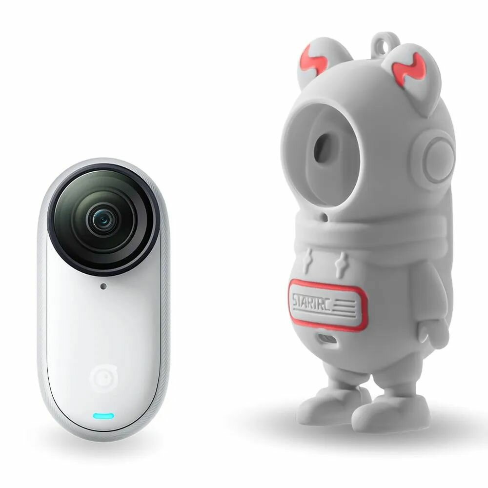 Чехол для Insta360 GO3S, с повышенной защитой объектива, силикон, серый
