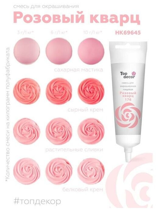 Пищевой краситель Top Decor гелевый «Розовый кварц»,100 г