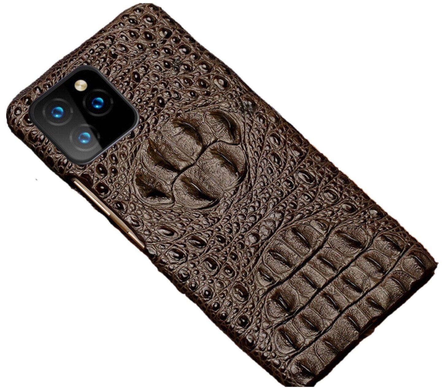 Чехол-накладка-бампер Чехол. ру Premium для iPhone 11 Pro Max (Айфон 11 Про Макс) из натуральной кожи крокодила с тиснением экзотическая неповторима.