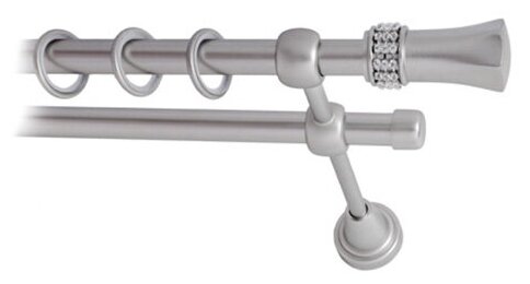 Карниз металлический Гренада, 2-рядный, гладкий, D-19/19 мм, цвет Сатин, 2,4 м.