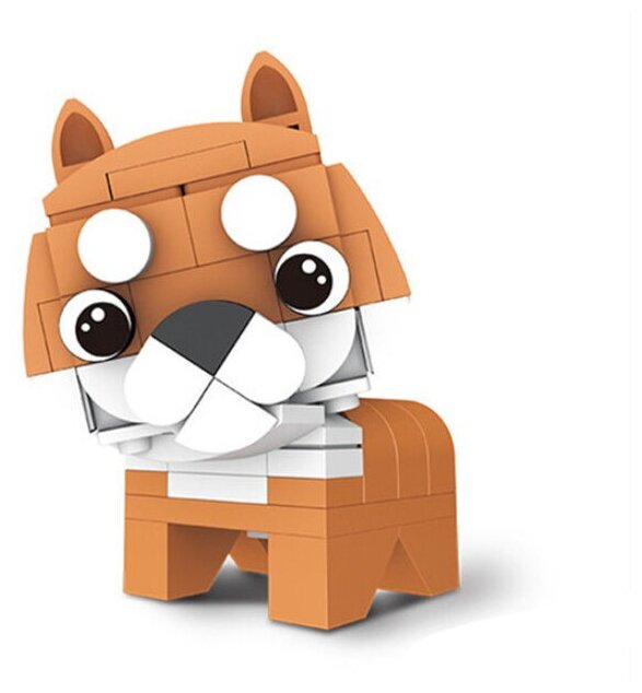 Пластиковый конструктор / Конструктор животные / Развивающий конструктор / Собака (100 деталей)