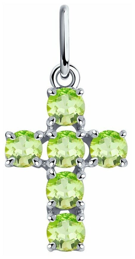 Подвеска, серебро, 925 проба, родирование, хризолит