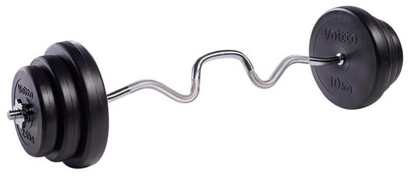Штанга W с пластиковыми блинами 40 кг Voitto