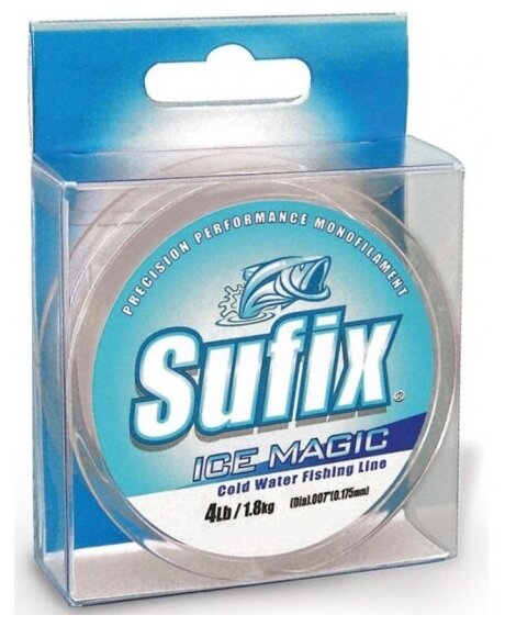 Леска монофильная зимняя Sufix Ice Magic прозрачная (блистер) 50м 0,175мм 2,6кг
