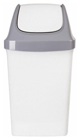 Ведро-контейнер 50 л, с крышкой (качающейся), для мусора, "Свинг", 74х40х35 см, серое, IDEA, М2464