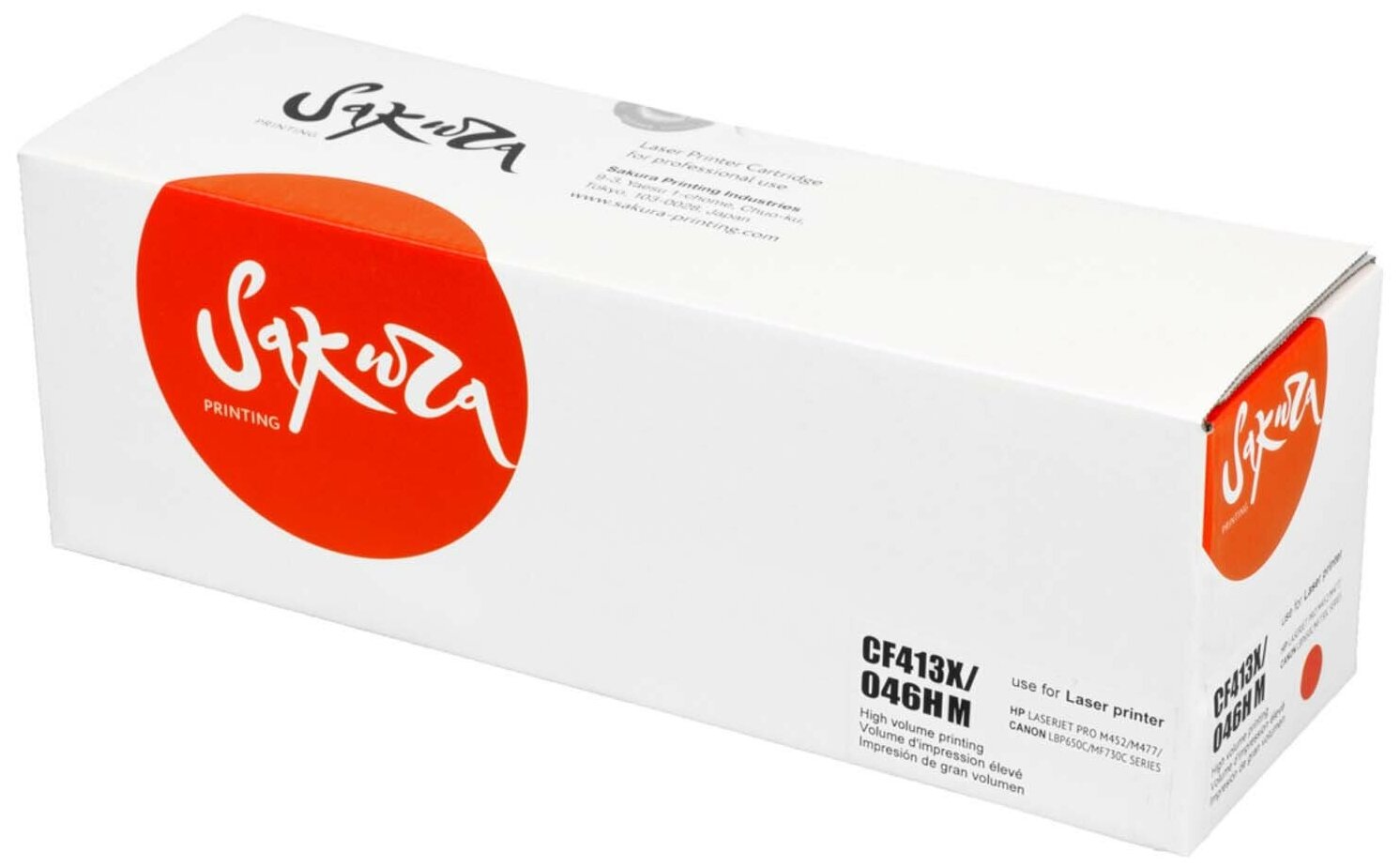 Картридж CF413X/046HM для HP LaserJet M377dw, M477fdn, M477fnw, M452nw 5000 стр. Sakura пурпурный