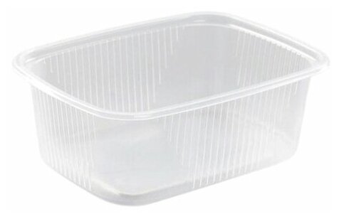 Одноразовый контейнер 250 мл, комплект 100 шт, Без крышки, 108×82 мм прозрачные, ПП, юпласт