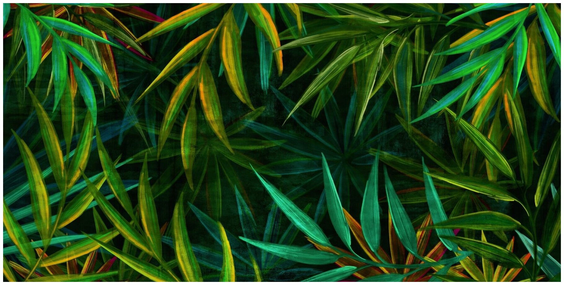 Фотообои Уютная стена "Яркие листья тростника" 540х270 см Виниловые Бесшовные (единым полотном)