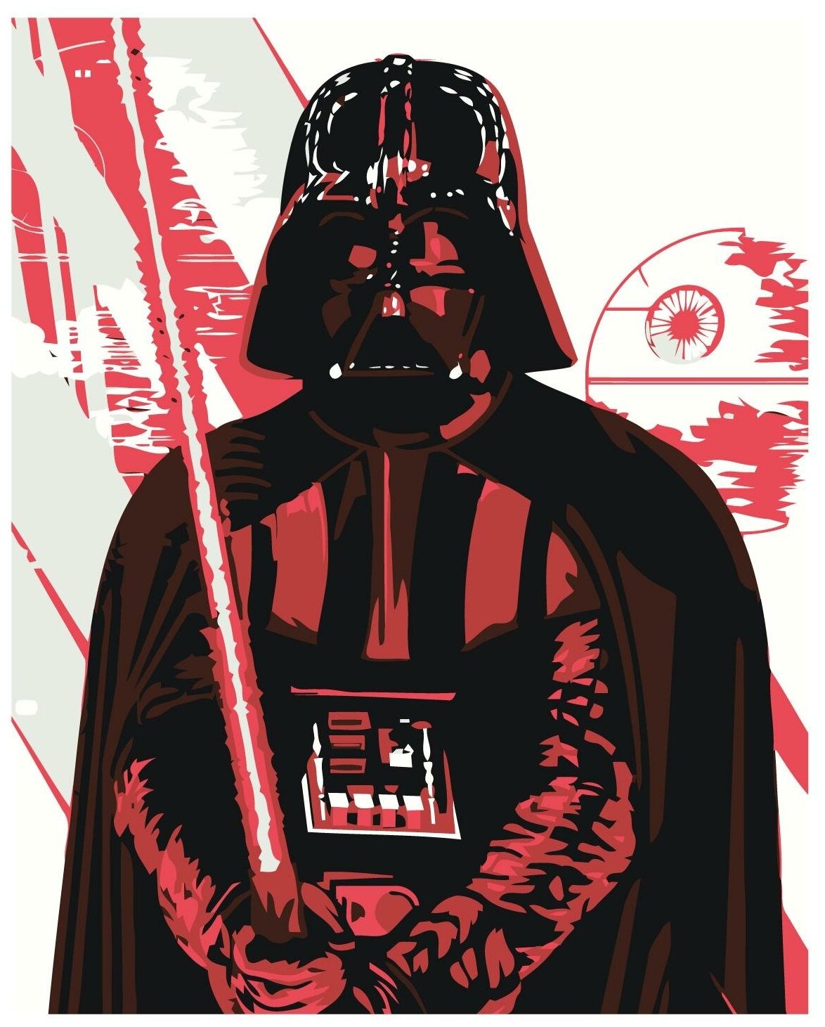 Картина по номерам, "Живопись по номерам", 72 x 90, FU85, Звёздные войны, персонаж, Дарт Вейдер, Энакин Скайуокер, фильм, Сага, эпизод