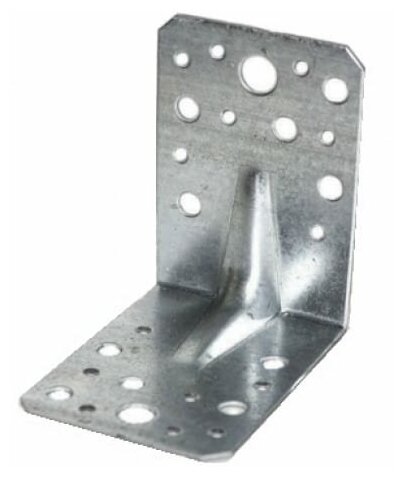 Пластина перфорированная угловая 100х100х90х2.0 усиленная ц (упак 10 шт)