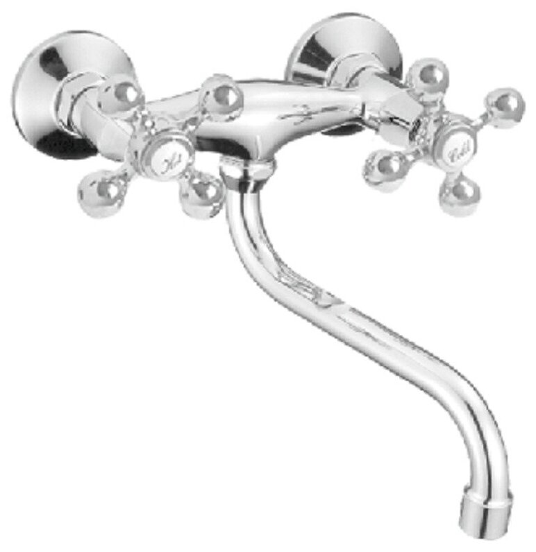 Настенный смеситель OUTE, 180 мм, гибкий шланг, хромированное покрытие