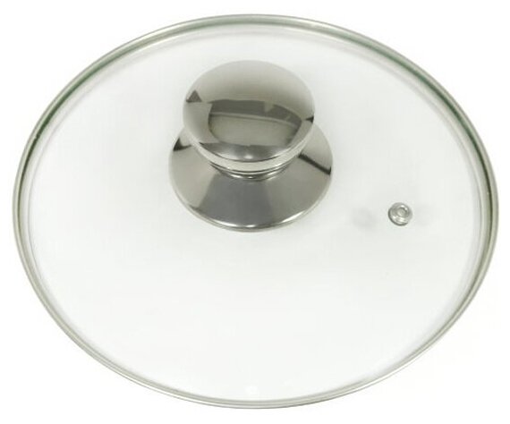 Крышка стеклянная Panairo с выпуском пара и хромированной ручкой 22см