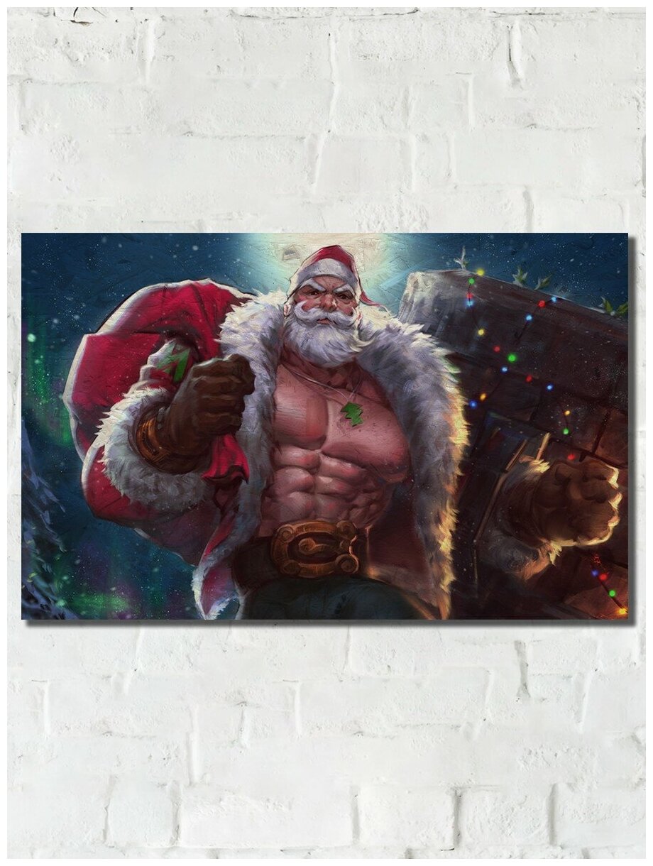Картина интерьерная на рельефной доске Новый год (Рождество, Дед Мороз, Снегурочка, Аниме) - 7286 Г