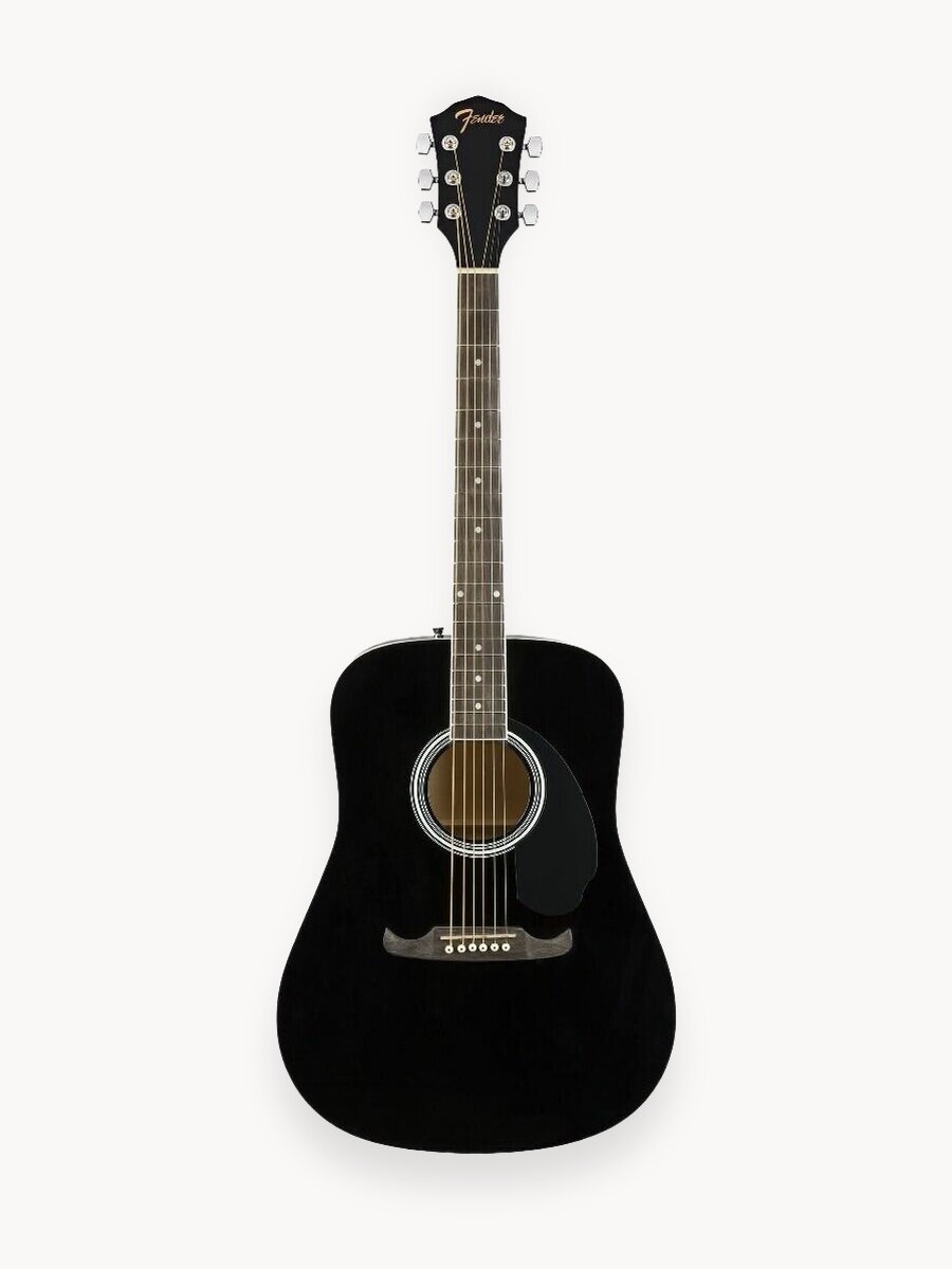 FENDER FA-125 DREADNOUGHT, BLACK WN акустическая гитара с чехлом, цвет черный