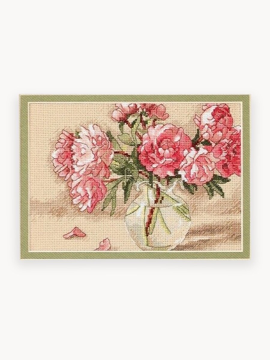 65048 Набор для вышивания крестом "Пионы в вазе",18*13см, DIMENSIONS