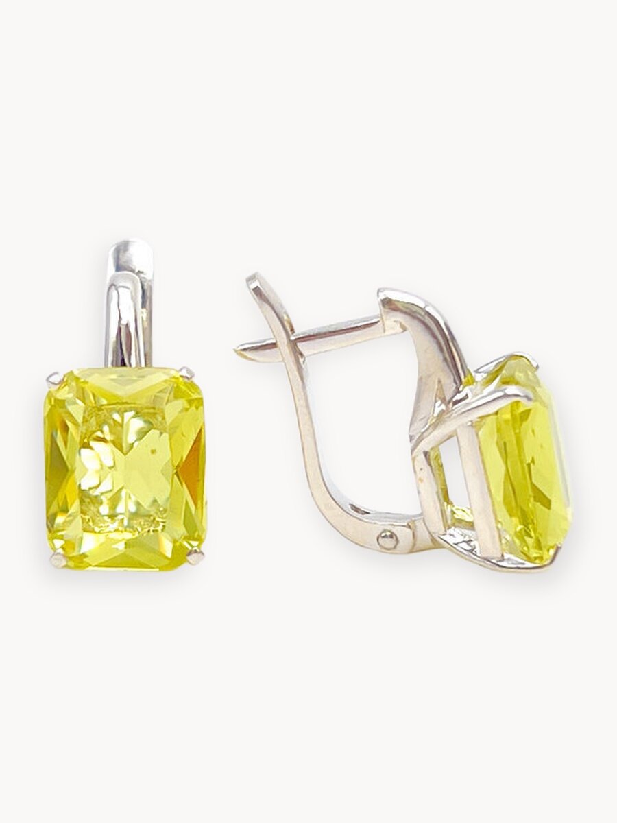 Серьги, серебро, 925 проба, родирование, александрит синтетический