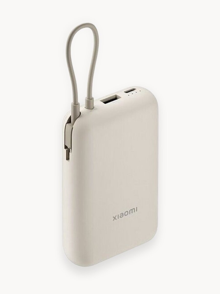 Внешний аккумулятор Xiaomi Power Bank 10000mAh (встроенный кабель) Tan GL (BHR9072GL)