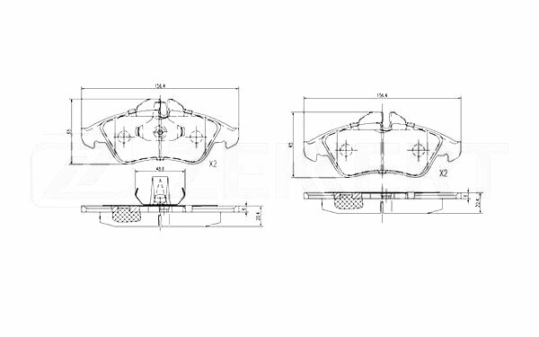 Zekkert Колодки тормозные передние для MB Sprinter 2-t (901,902) 95-, V-Class (638/2) 96-, Vito (638) 95-, VW LT 28-35 II 96-