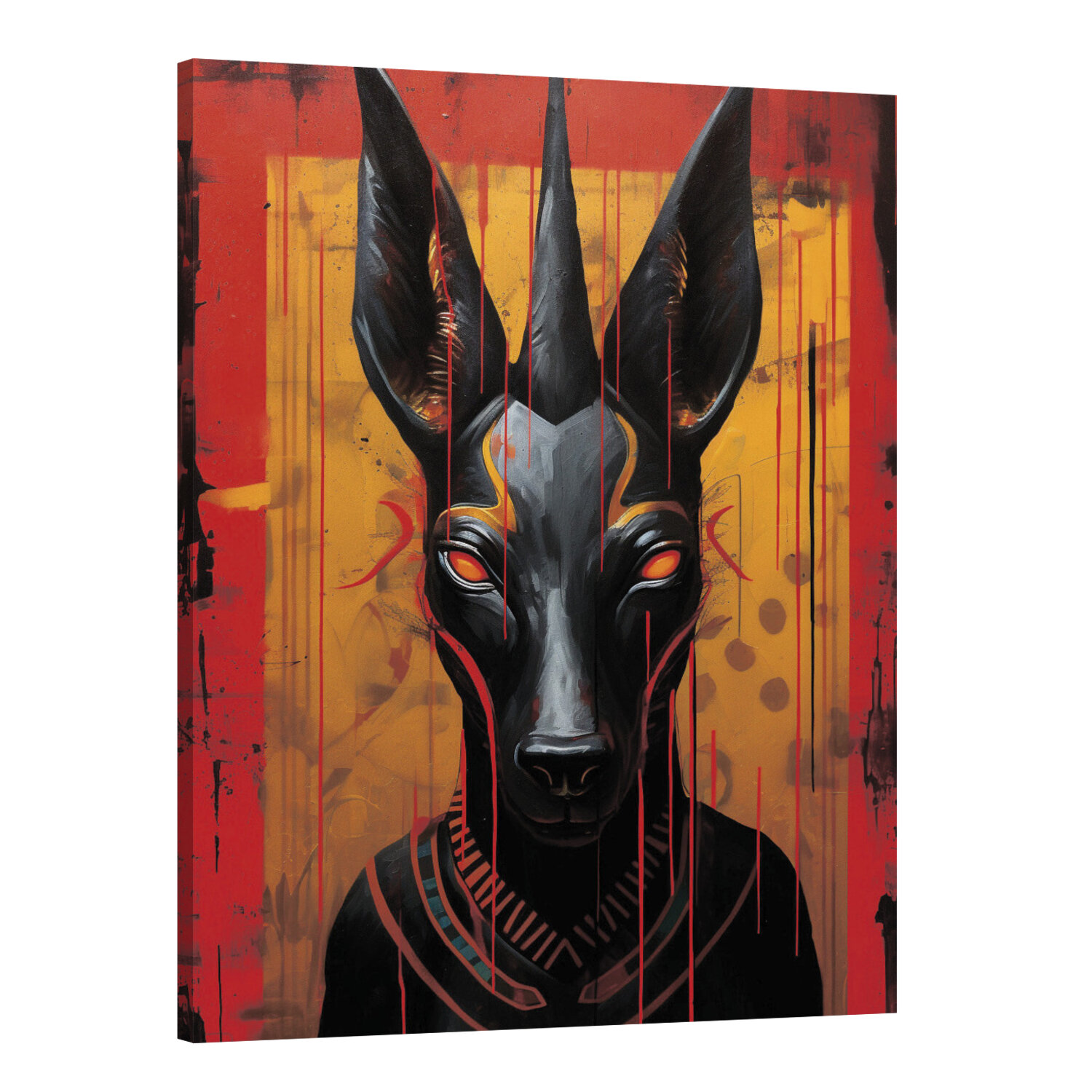 Интерьерная картина 50х70 "Анубис: покровительница вечного покоя"