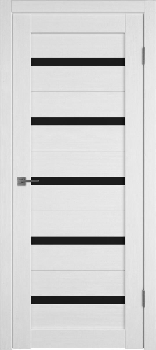 Атум 7 Снежный Лакобель черный 900*2000 (дверное полотно)