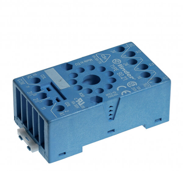 Finder Розетка с винтовыми клеммами (с зажимной клетью) для реле 60.13, синий