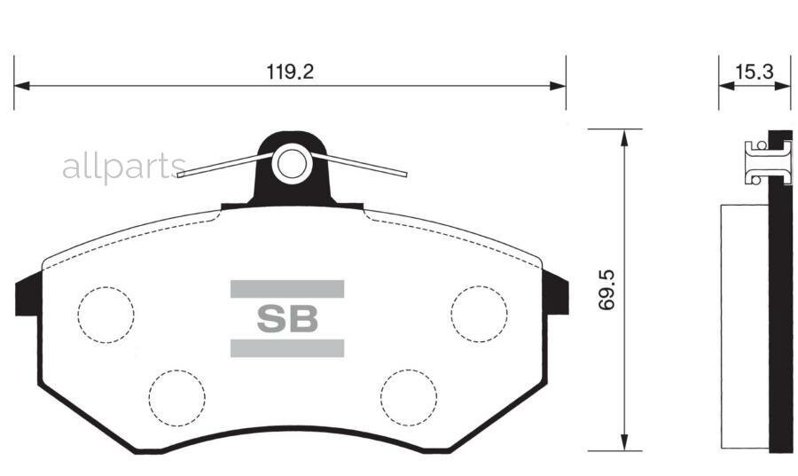 SANGSIN BRAKE SP1043 Колодки тормозные дисковые, передние