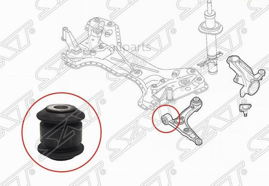 SAT ST-1352227080-BU1 Сайлентблок рычага Peugeot Boxer 06- / Citroen Jumper 06-