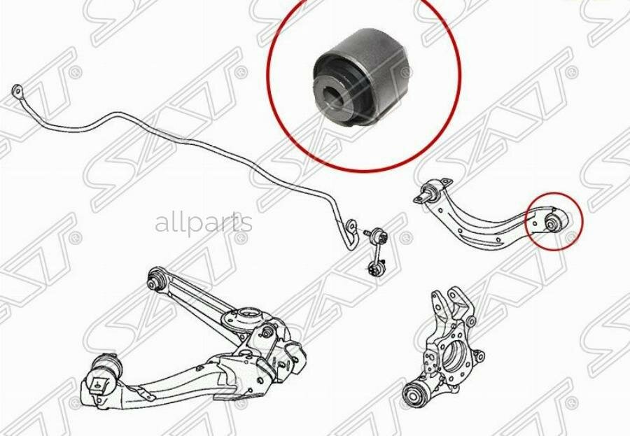 SAT ST-52390-SNA-A00-B2 Сайлентблок рычага Honda Civic 05-15 / Hyundai Santa Fe 12-19
