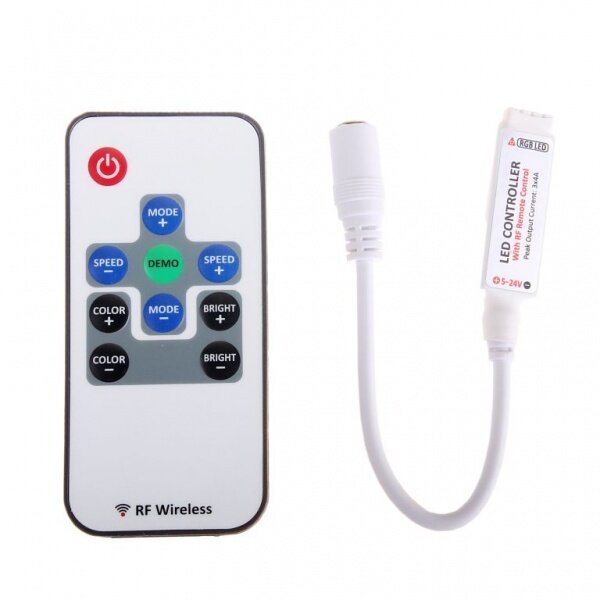RGB Контроллер micro с пультом RF Cifropro 12A 1шт.