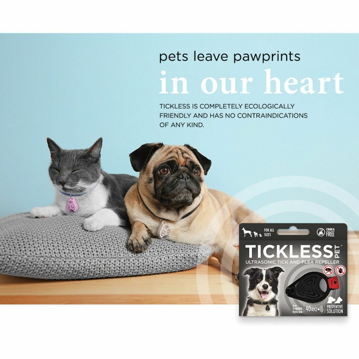 Ультразвуковой отпугиватель клещей и блох для кошек и собак TICKLESS Pet — фото 1