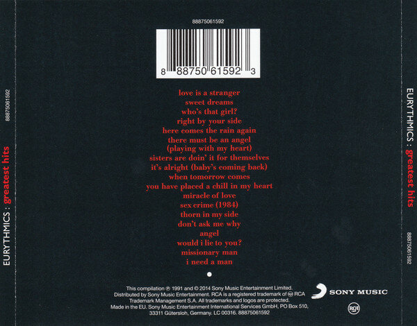 Eurythmics "CD Eurythmics Greatest Hits" — фото 1