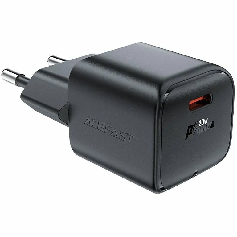 Сетевое зарядное устройство ACEFAST A73 mini PD20W GaN USB-C charger. Цвет: черный.