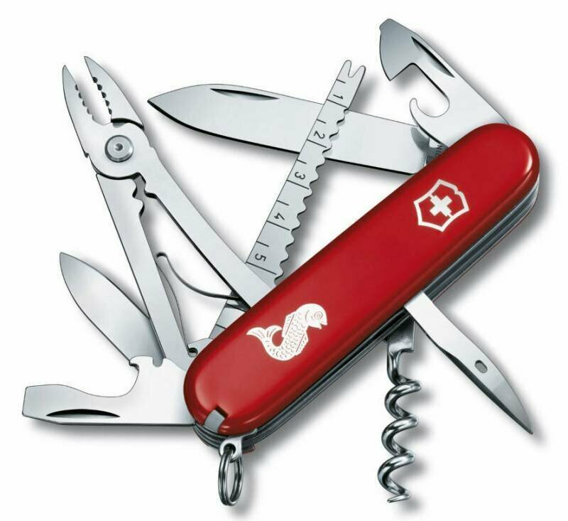Нож перочинный Victorinox Angler (1.3653.72) 91 мм, 19 функций, красный , картонная коробка