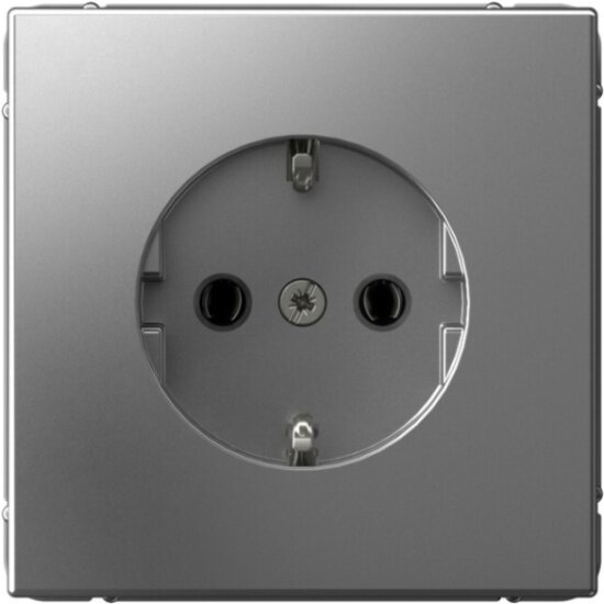 Розетка Systeme Electric (schneider Electric) ArtGallery 16А с заземл. механизм сталь, GAL000943