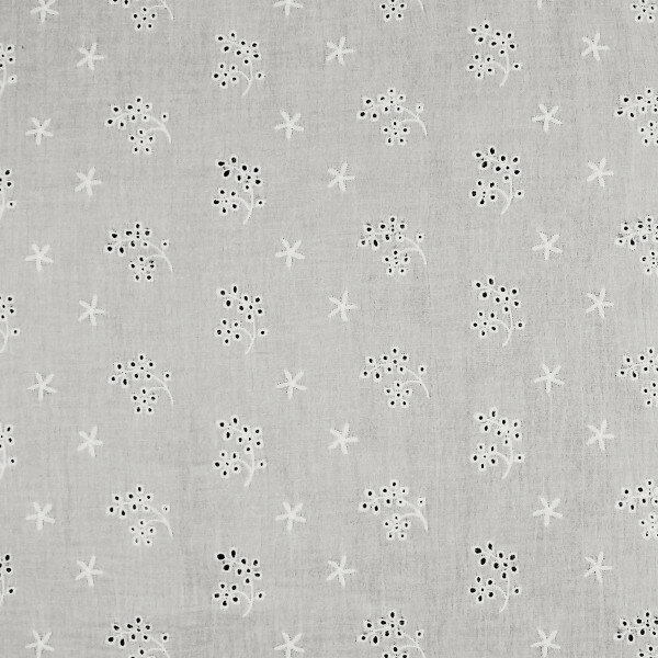 Вышитая ткань Ткани-100, 100% хлопок, белая, плотность 160г/м², 1м х 1.4м