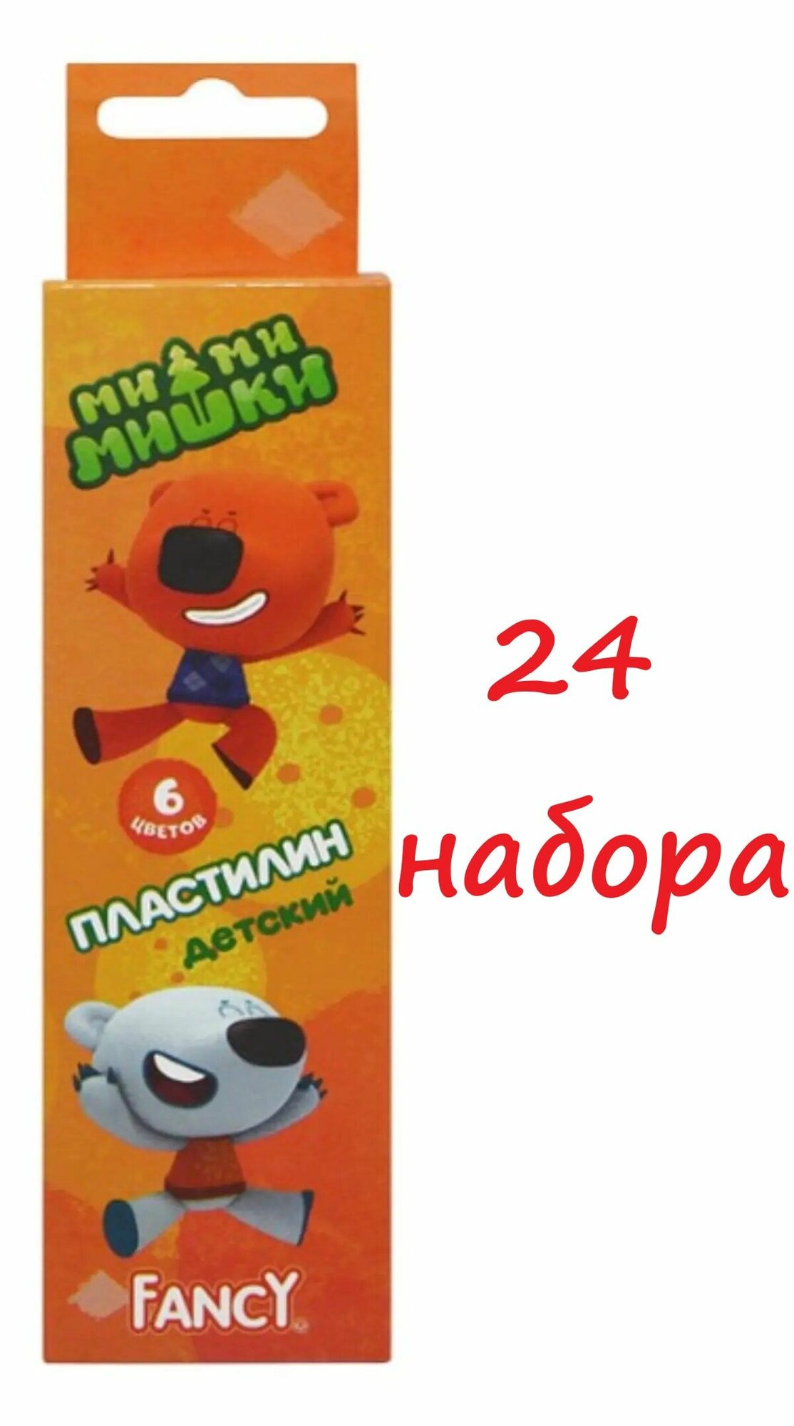 Набор пластилина для моделирования и лепки 6цв 60г "Мишки Ми-ми-мишки" 24 шт.